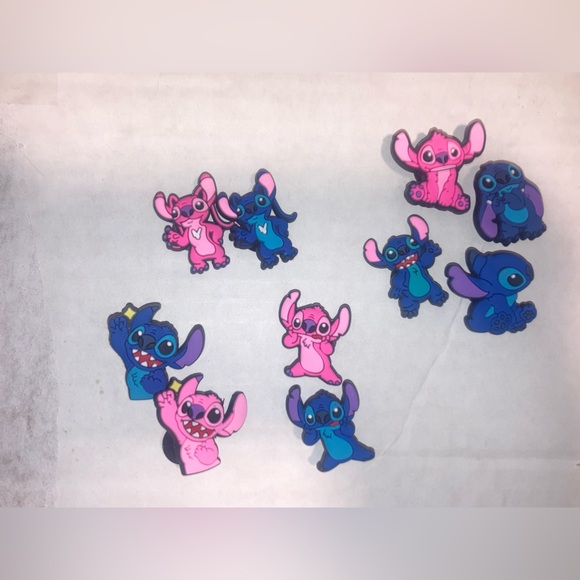 Disney | Shoes | Stitch And Angel Character Gibbets For Crocs | Poshmark
